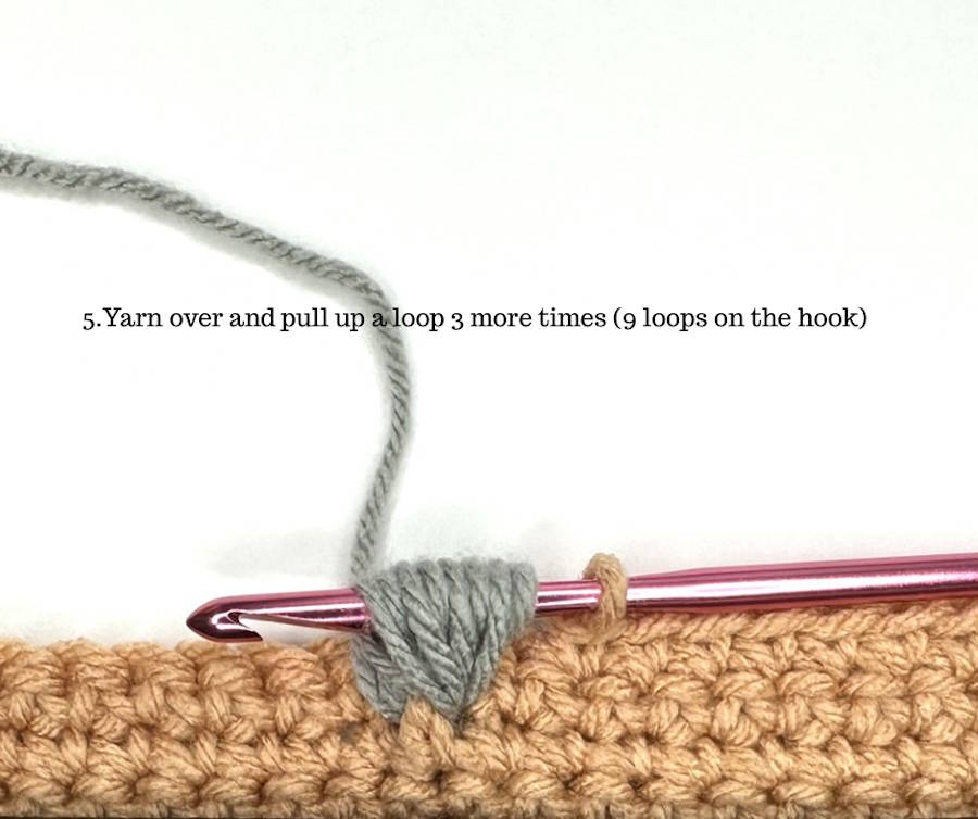 Skip 1 Front Post Puff Stitch (Sk1-FPpuff) – Crochet Photo Tutorial